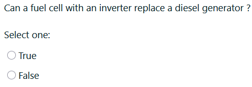 Solved Can a fuel cell with an inverter replace a diesel | Chegg.com