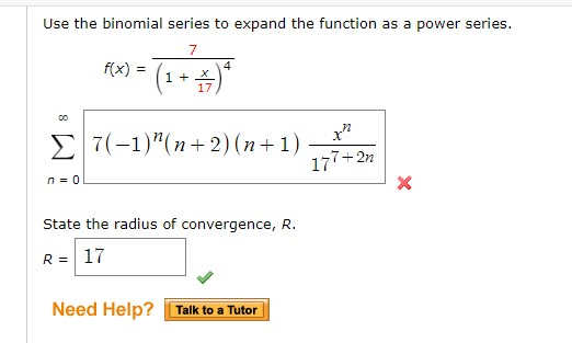 Solved Use the binomial series to expand the function as a | Chegg.com