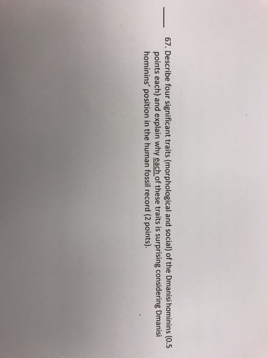 Solved Describe four significant traits (morphological and | Chegg.com