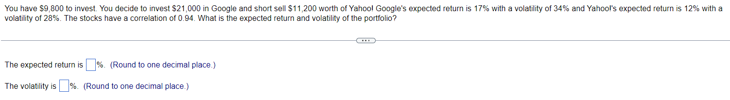 Solved volatility of 28%. The stocks have a correlation of | Chegg.com