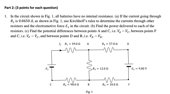 Solved Part 2: (3 points for each question) 1. In the | Chegg.com