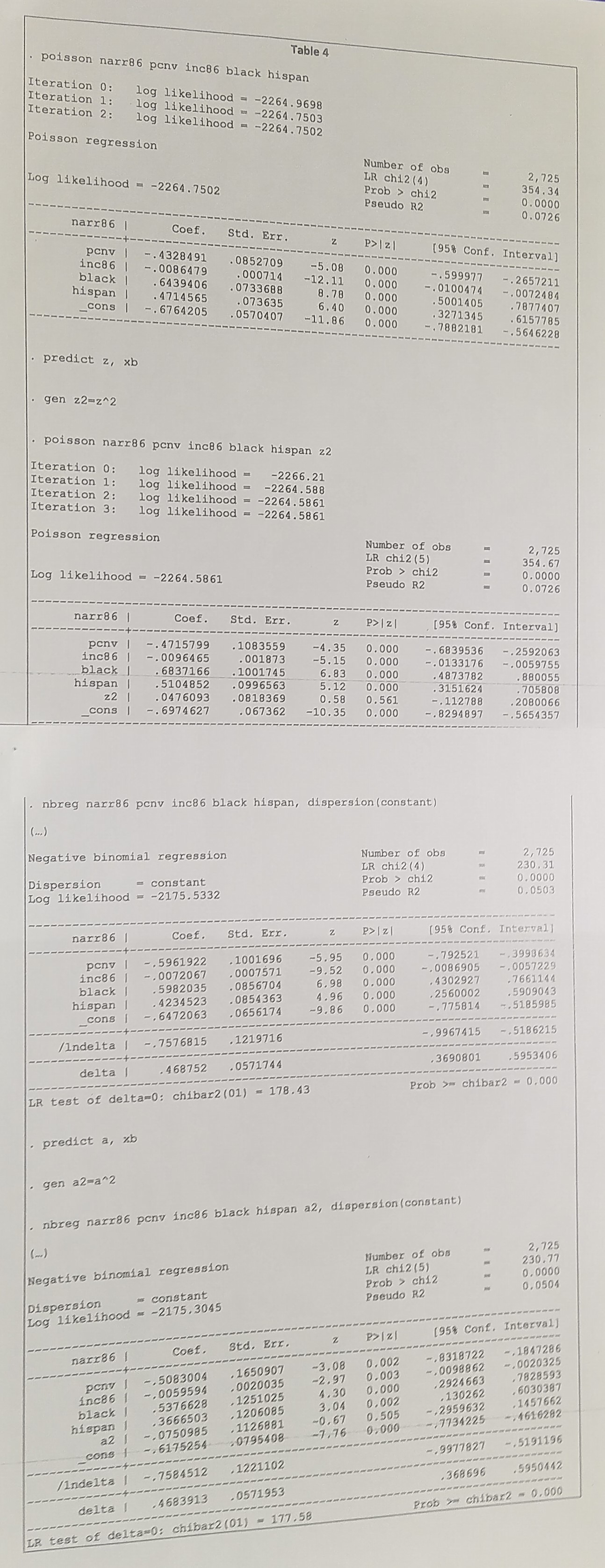 Solved Please use Table 4 to answer the following | Chegg.com