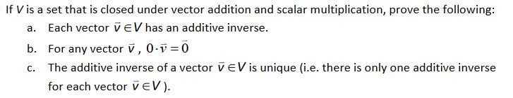 Solved If V is a set that is closed under vector addition | Chegg.com