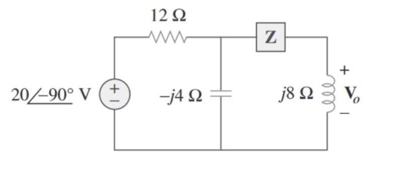 Solved Find Z, given that Vo = 4∠0° V. | Chegg.com