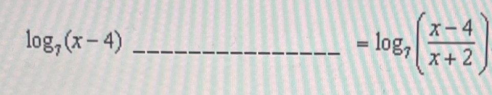 Solved log7(x−4) | Chegg.com