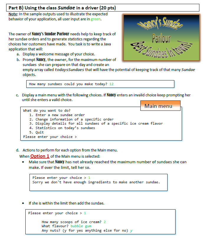 Solved Part A) Defining a class (15 pts) Create a class | Chegg.com