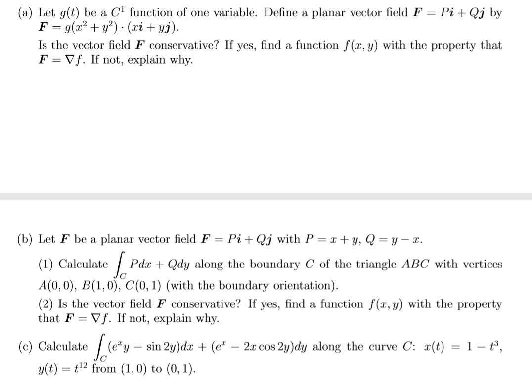 Solved (a) Let g(t) be a C1 function of one variable. Define | Chegg.com