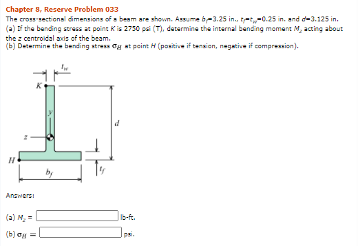 Solved Chapter 8, Reserve Problem 033 The cross-sectional | Chegg.com