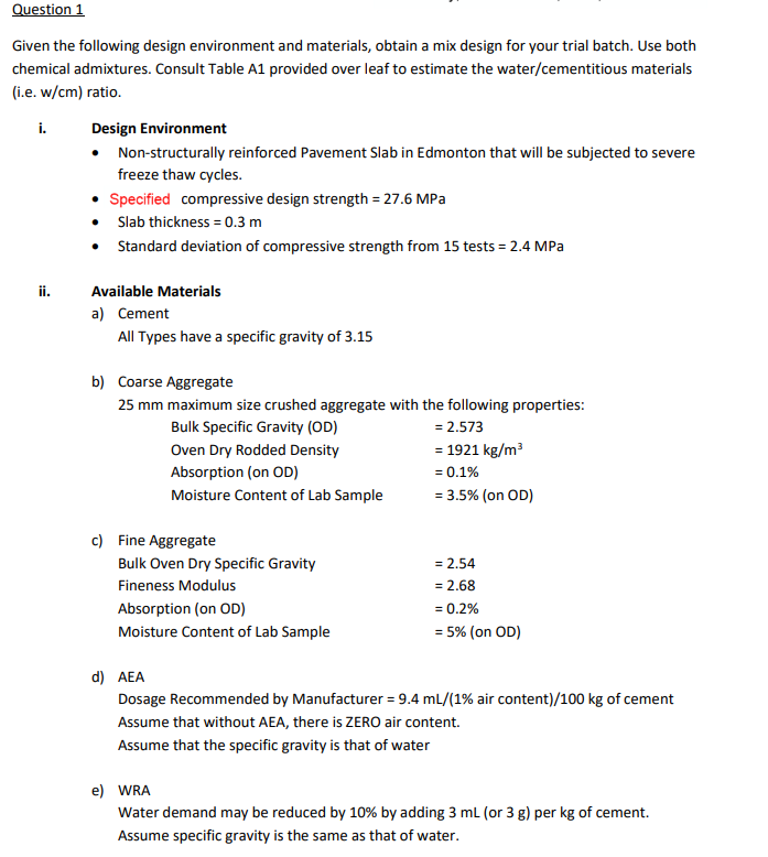 Solved Question 1 Given the following design environment and | Chegg.com