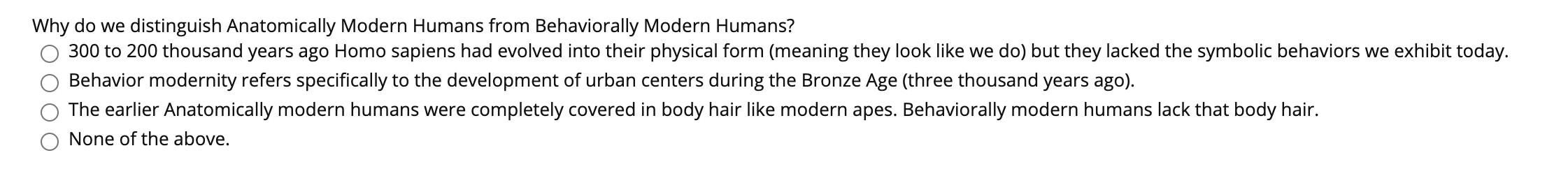 Solved Why do we distinguish Anatomically Modern Humans from | Chegg.com
