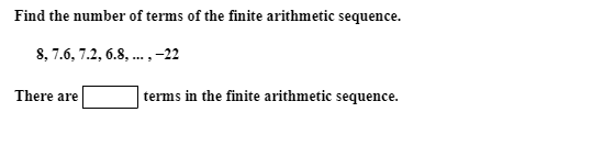 Solved Find the number of terms of the finite arithmetic | Chegg.com