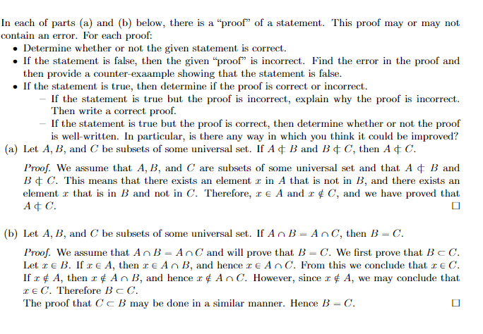 Solved In each of parts (a) and (b) below, there is a | Chegg.com