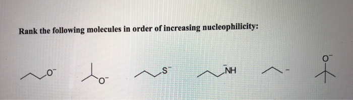 Solved Rank the following molecules in order of increasing | Chegg.com