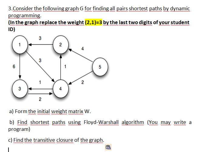 Solved 3. Consider the following graph G for finding all | Chegg.com