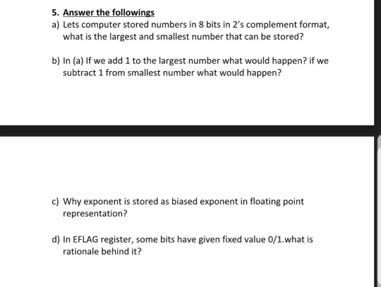 Solved 5. Answer the followings a) Lets computer stored | Chegg.com