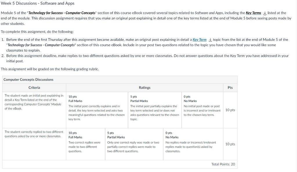 Solved Module 5 of the "Technology for Success - | Chegg.com