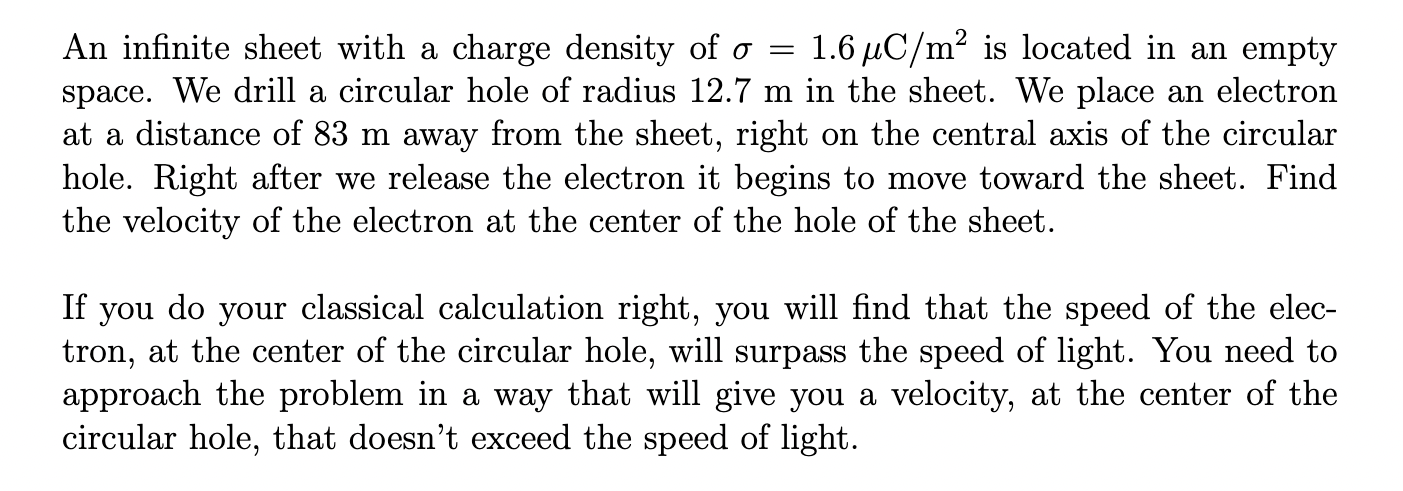 Solved An infinite sheet with a charge density of σ=1.6μC/m2 | Chegg.com