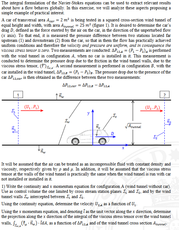 Solved The integral formulation of the Navier-Stokes | Chegg.com