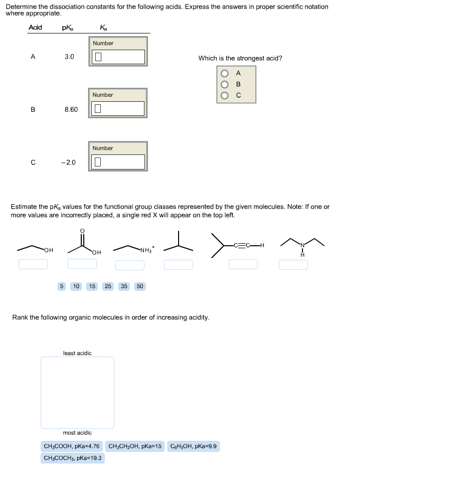 Solved Determine The Dissociation Constants For The