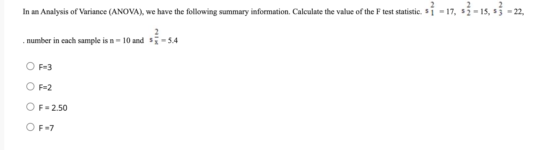 Solved 2 In an Analysis of Variance (ANOVA), we have the | Chegg.com