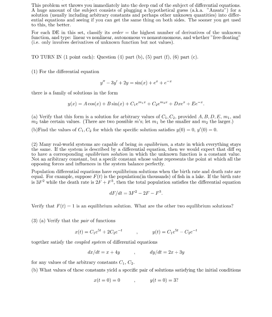 Solved This problem set throws you immediately into the deep | Chegg.com