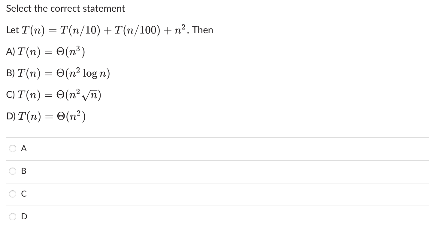 Solved Select the correct statement Let | Chegg.com