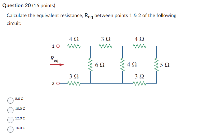 Solved Calculate the equivalent resistance, Req between | Chegg.com