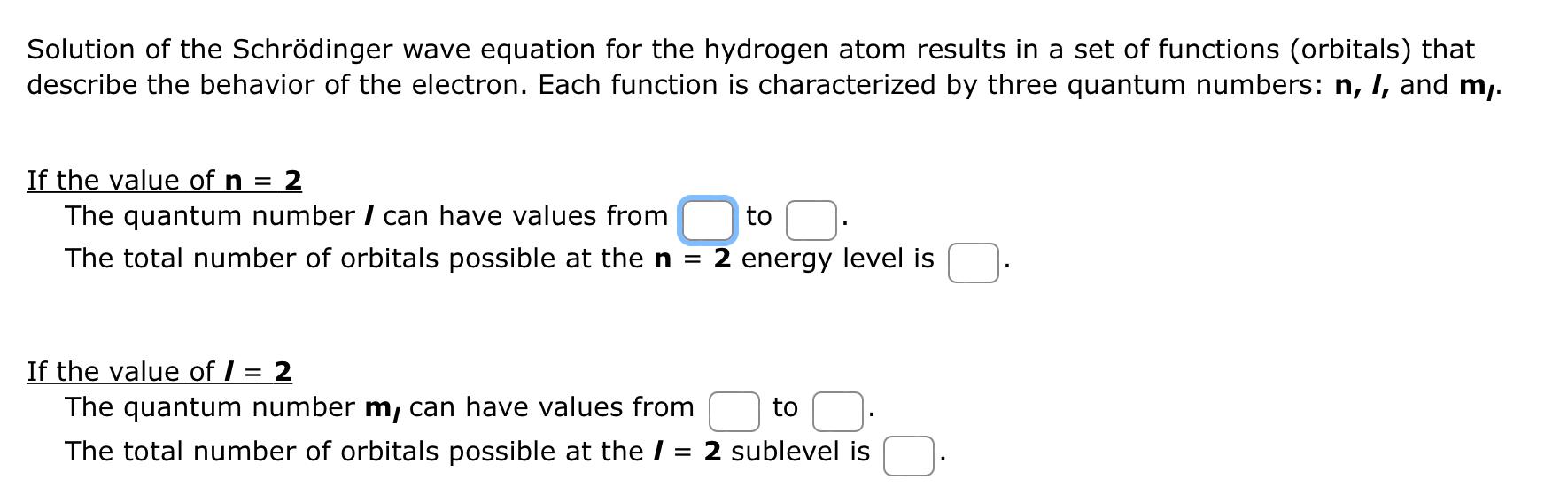 Solved Solution of the Schrödinger wave equation for the | Chegg.com