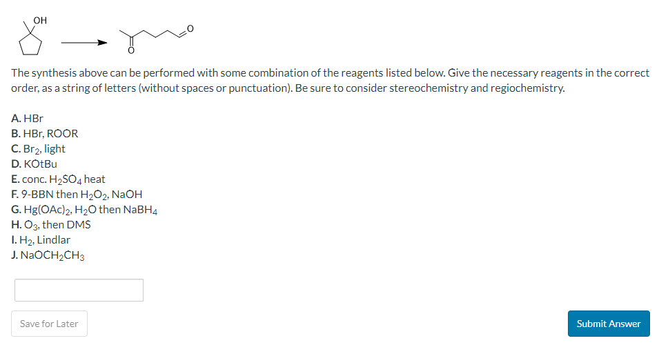 Solved The synthesis above can be performed with some | Chegg.com