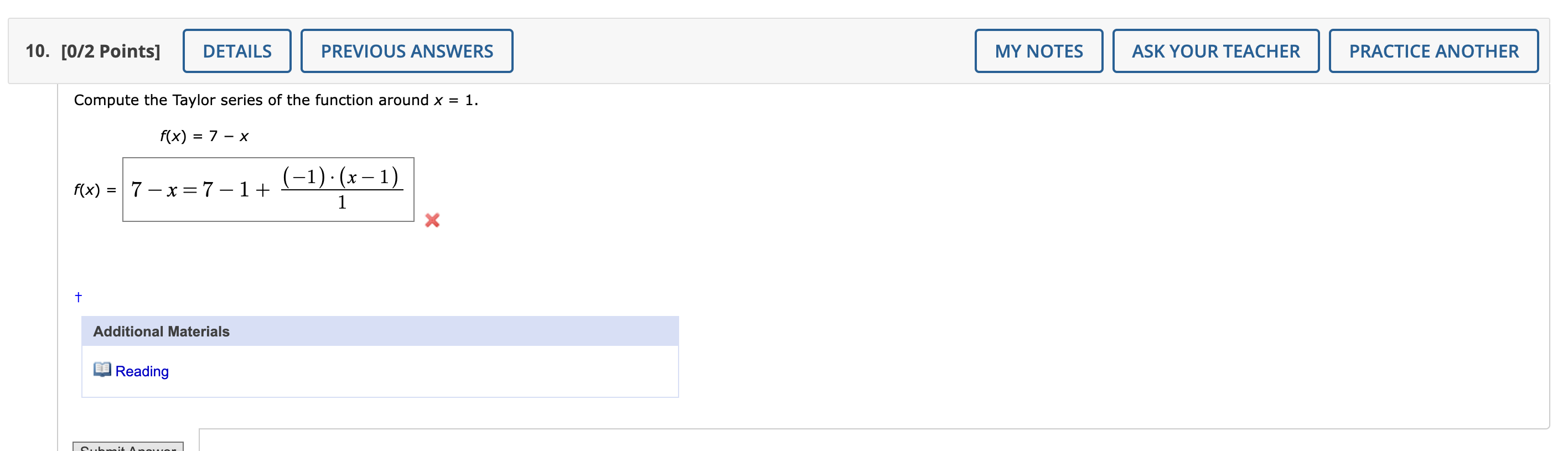 Solved Points]Compute the Taylor series of the function | Chegg.com