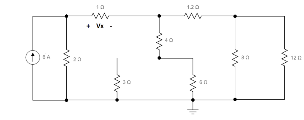 Solved En el circuito que se muestra determine el voltaje Vx | Chegg.com