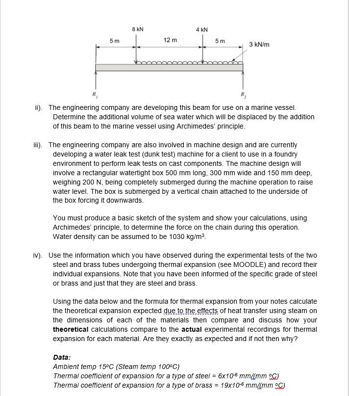 Solved Determine the additional volume of sea water which | Chegg.com