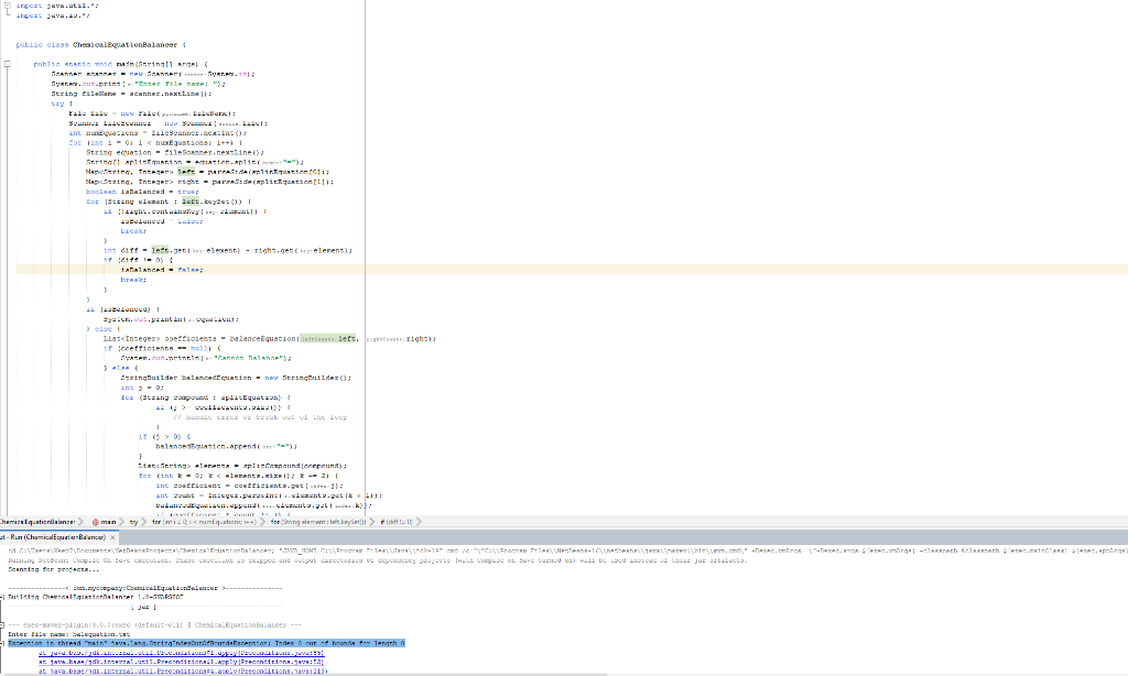 Solved I cant figure out why I keep getting an "Exception in | Chegg.com