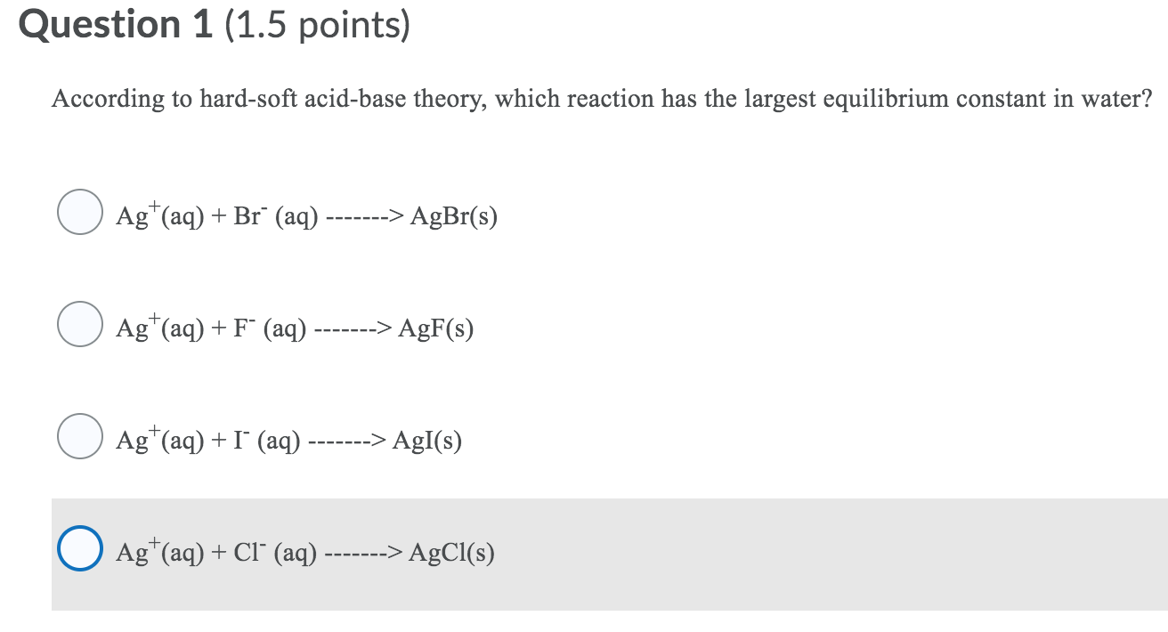 Solved Question 1 (1.5 points) According to hard-soft | Chegg.com