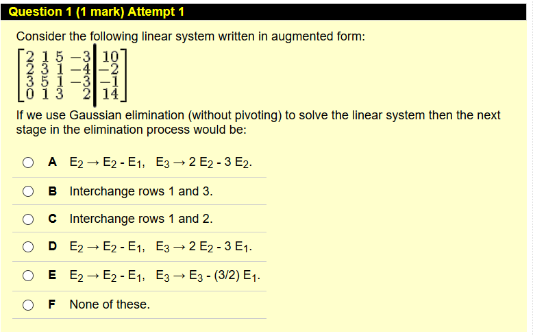 Solved Consider the following linear system written in | Chegg.com
