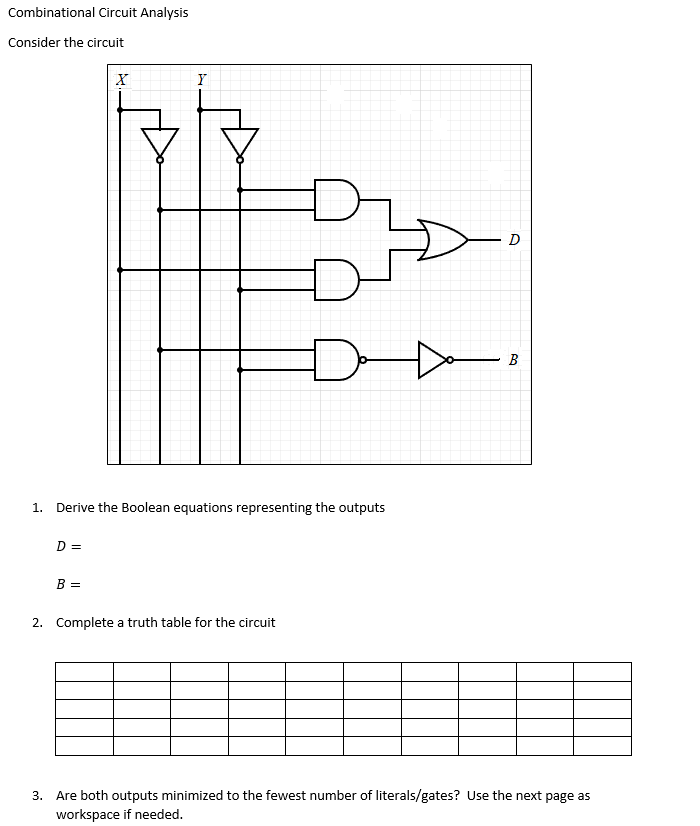 Solved Combinational Circuit Analysis Consider the circuit X | Chegg.com