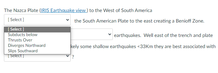 Solved The Nazca Plate ( to the West of South America the | Chegg.com