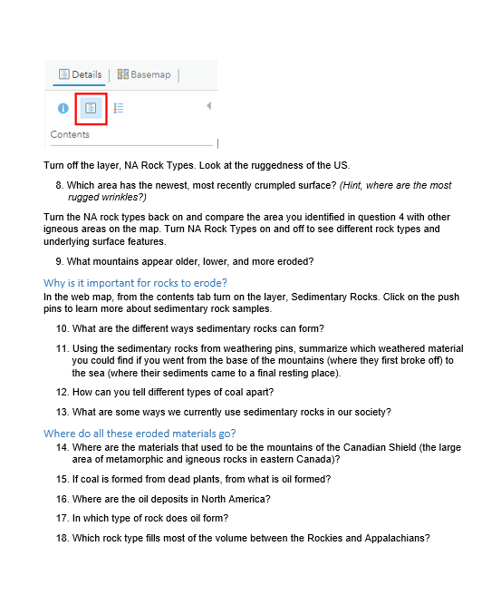 Solved e) Details |㗊Basemap I Contents Turn off the layer, | Chegg.com