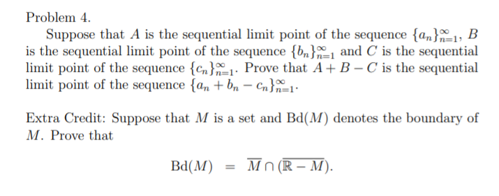 Solved Problem 4. Suppose that A is the sequential limit | Chegg.com