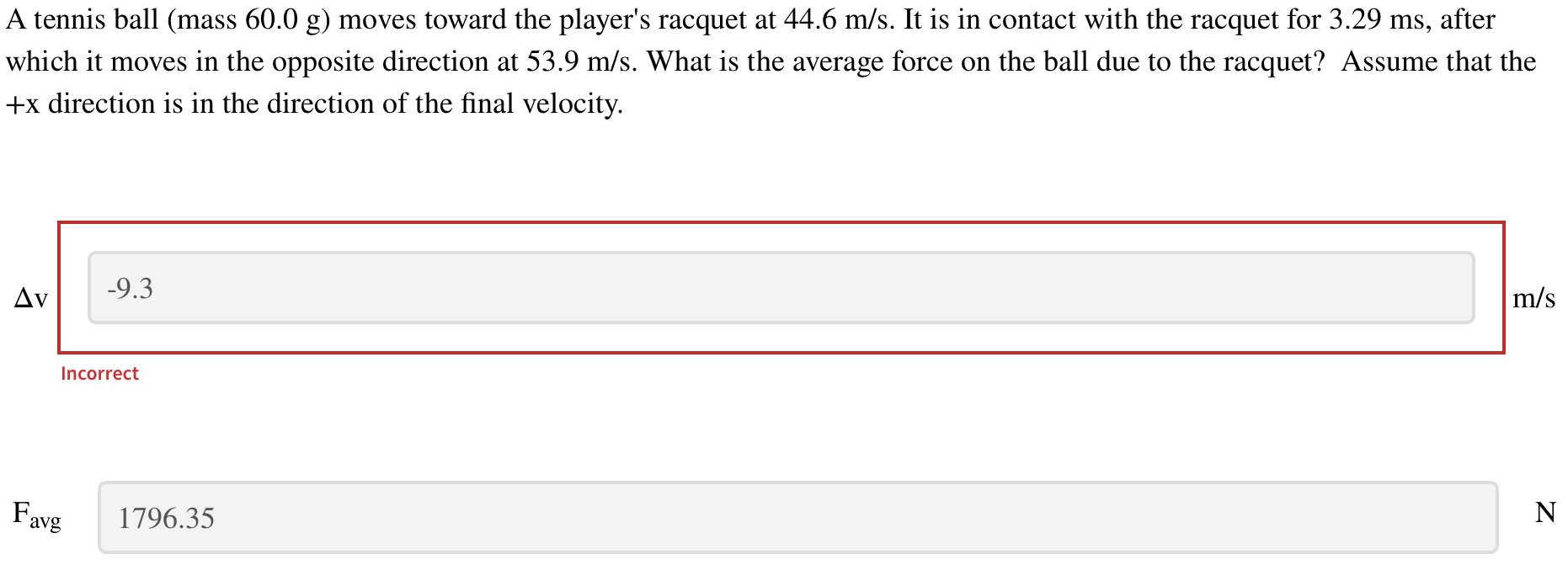 Solved A tennis ball (mass 60.0 g ) moves toward the | Chegg.com