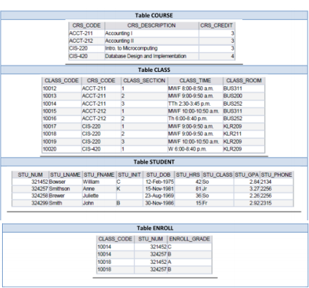 Solved COURSE CBS CODE CRS_DESCRIPTION CRS CREDIT CLASS | Chegg.com
