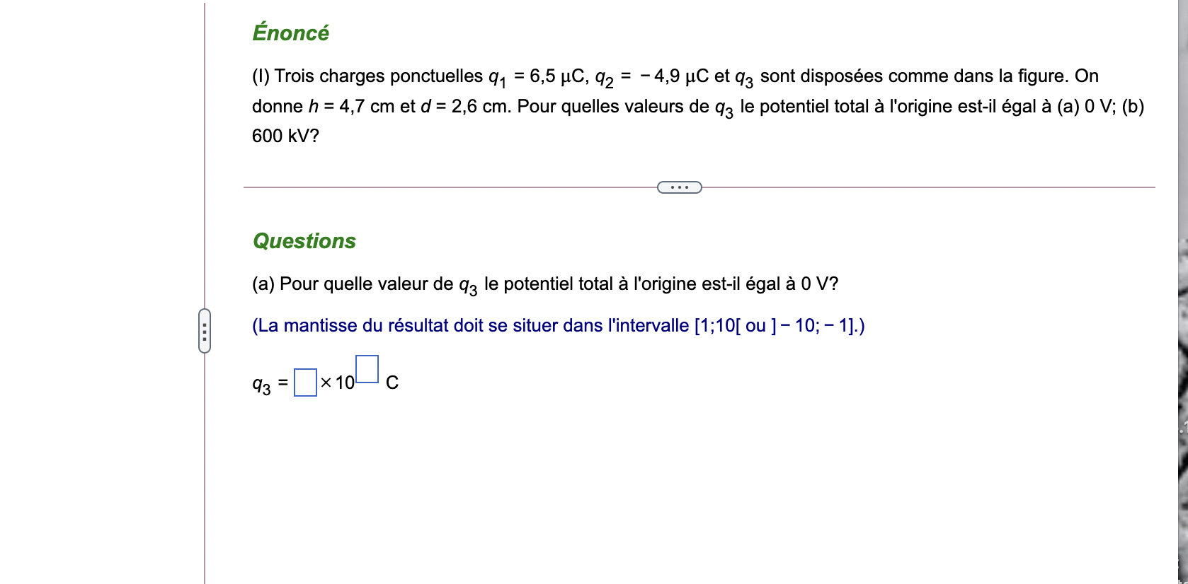 Solved Three Point Charges Q1 6 5 μc Q2 −4 9 μc And Q3