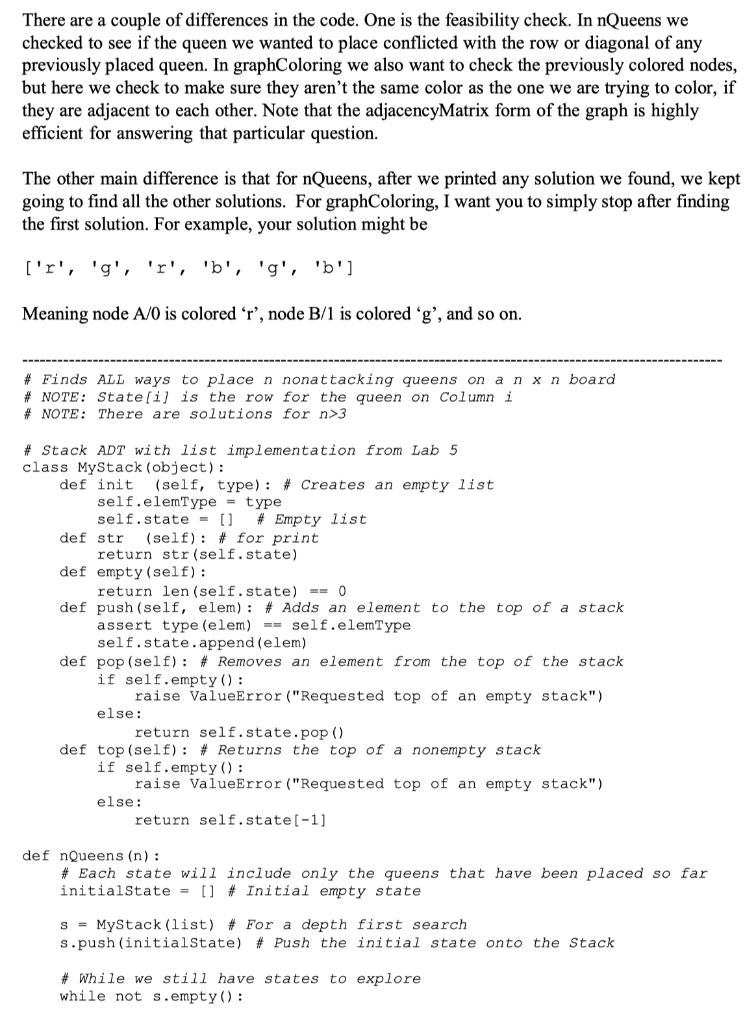 Backtracking Given the code below for the nQueens | Chegg.com