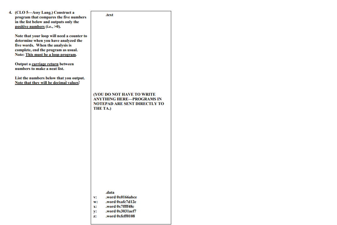 In assembly language write the following programs as | Chegg.com