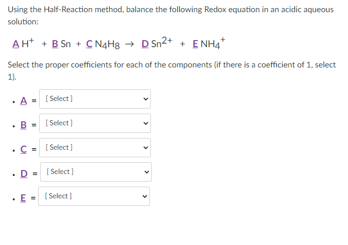 Solved Using the Half-Reaction method, balance the following | Chegg.com