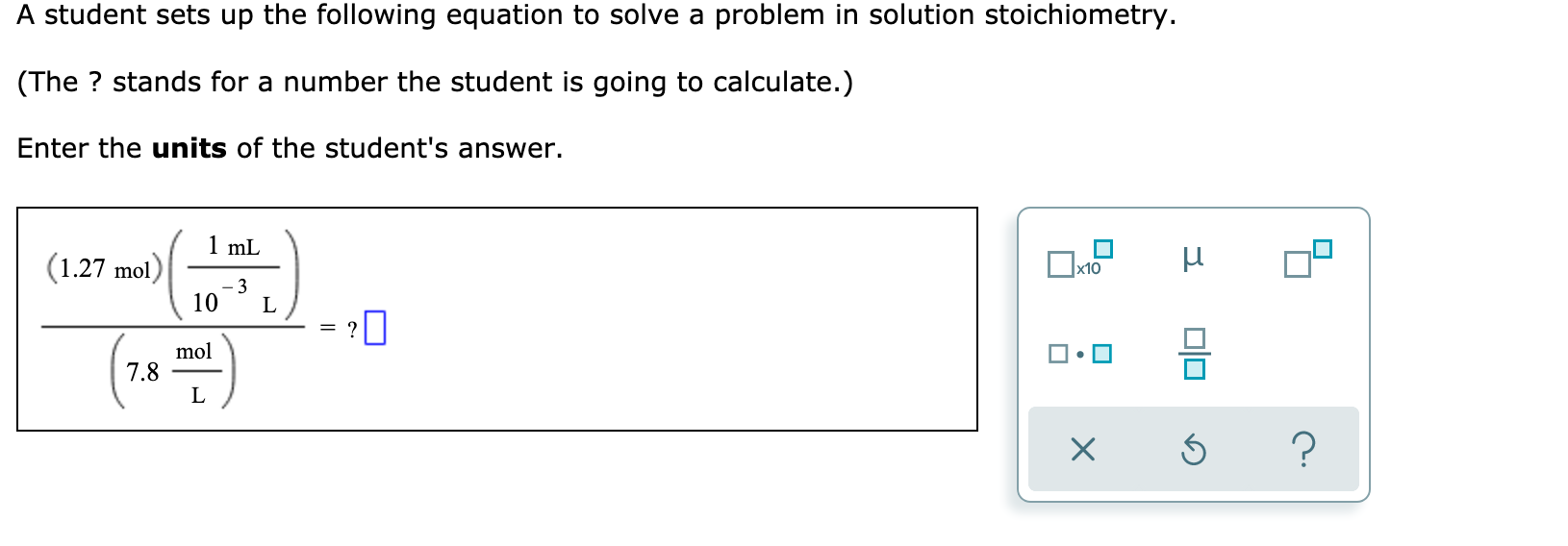 Solved A student sets up the following equation to solve a | Chegg.com
