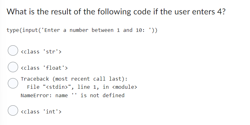 Solved What is the result of the following code if the user | Chegg.com