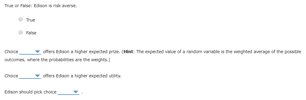 Solved Edison Has A Utility Function U W Where W Is His