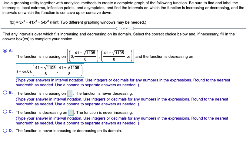 Solved Use a graphing utility together with analytical | Chegg.com