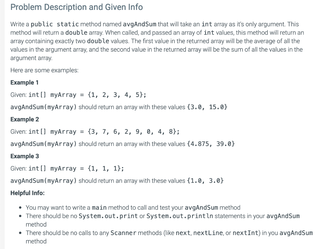 Solved Probiem Description and Given info Write a public | Chegg.com